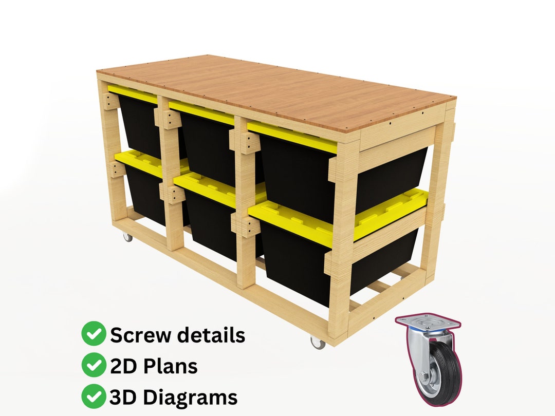 Rolling Garage Storage Shelves | DIY 27 Gallon Tote Storage Rack ...