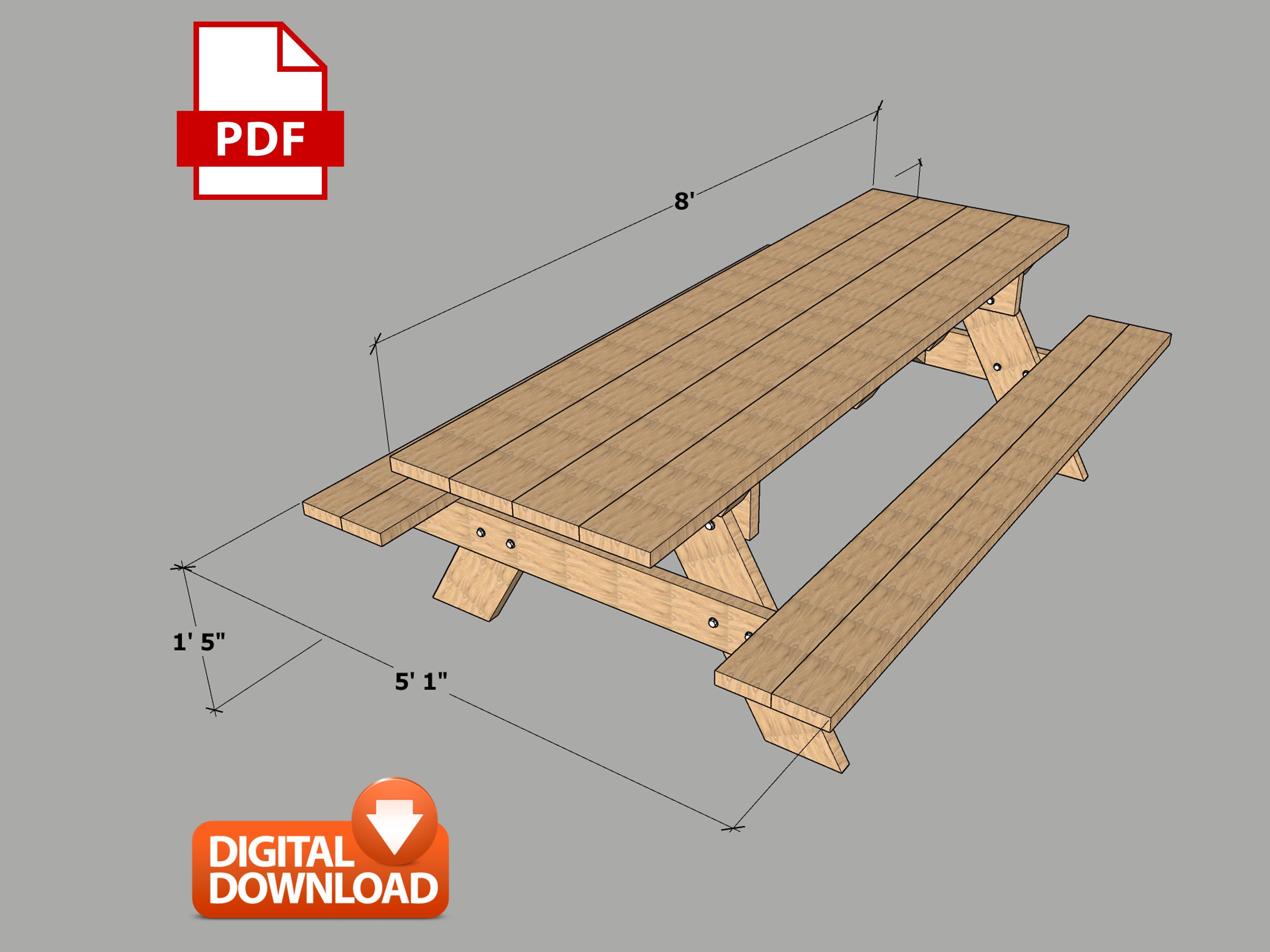 Simple Picnic Table Plans Classic Picnic Table DIY Picnic Table Build ...