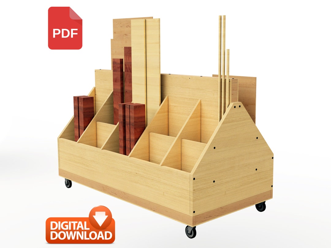 Lumber Storage Mobile Cart | Wood Storage Cart Plans | Scrap Wood ...