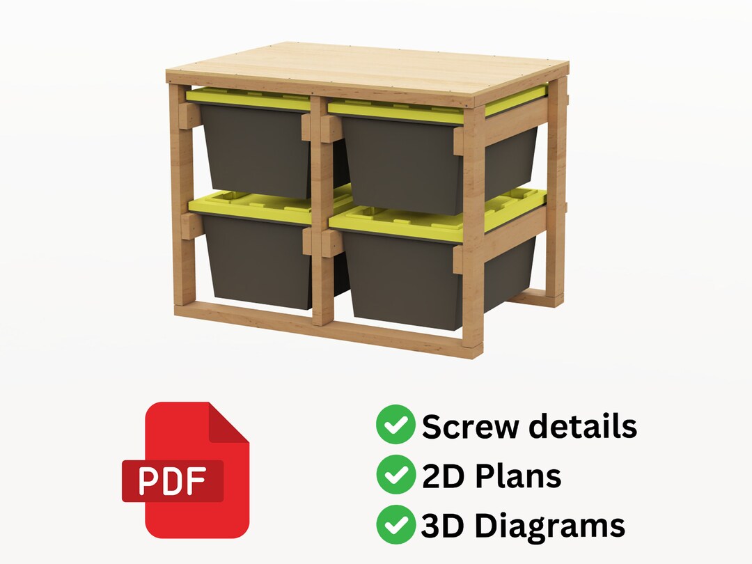 4 Unit DIY Garage Storage Rack Plans - 27-gallon Storage Rack | Simple ...