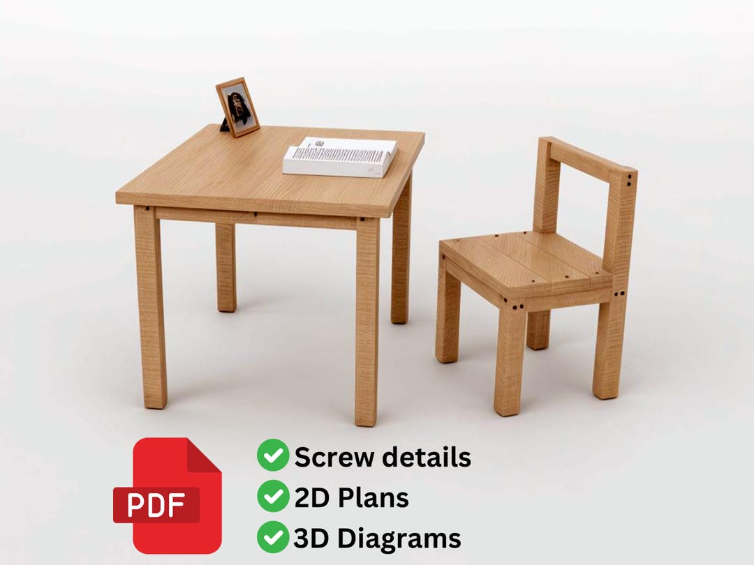 Kids Table and Chair Plan | Montessori Kids Furniture Plan - Build Your ...