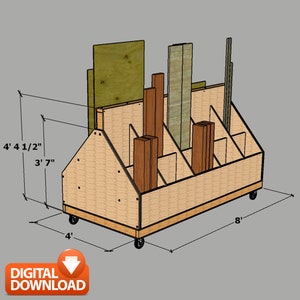Lumber Storage Mobile Cart | Wood Storage Cart Plans | Scrap Wood ...
