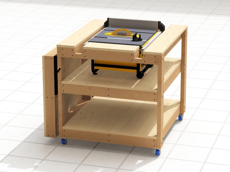 Compact Mobile Workbench for Table Saw | Table Saw Workbench Plans - Etsy
