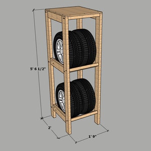 Tire Storage Rack DIY Plans | Garage Tire Organizer - Digital Download ...