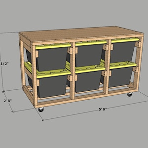 Rolling Garage Storage Shelves | DIY 27 Gallon Tote Storage Rack ...