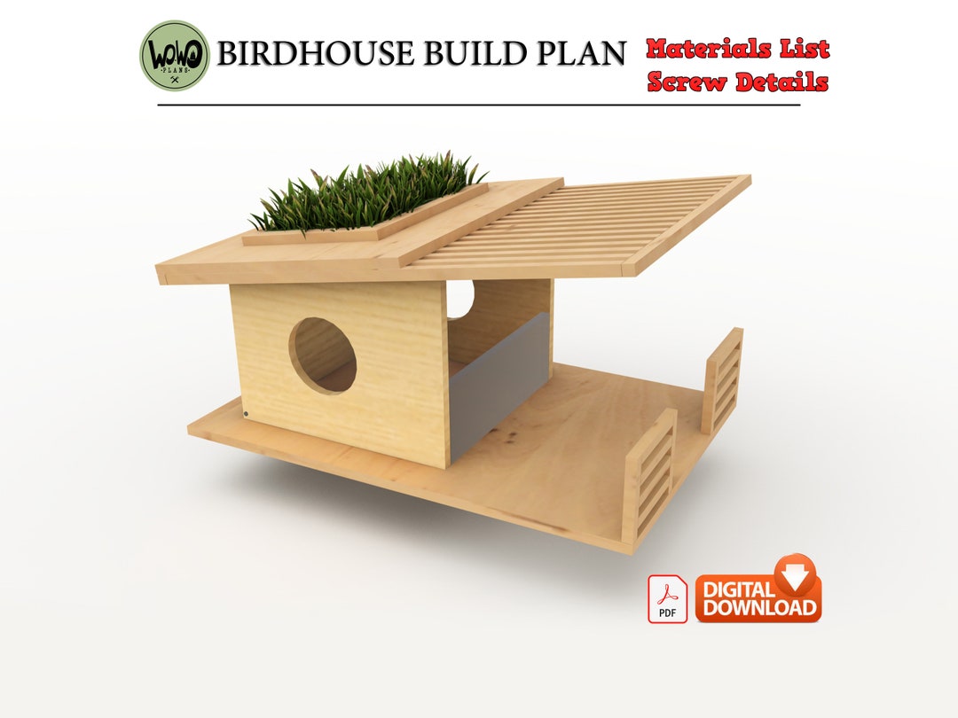 Bird House Build Plan, 8''x 1',simple Bird House, Woodworking Project ...