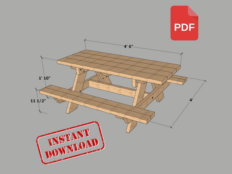 Kids Picnic Table Build Plan Children's Picnic Table Plans, Small ...