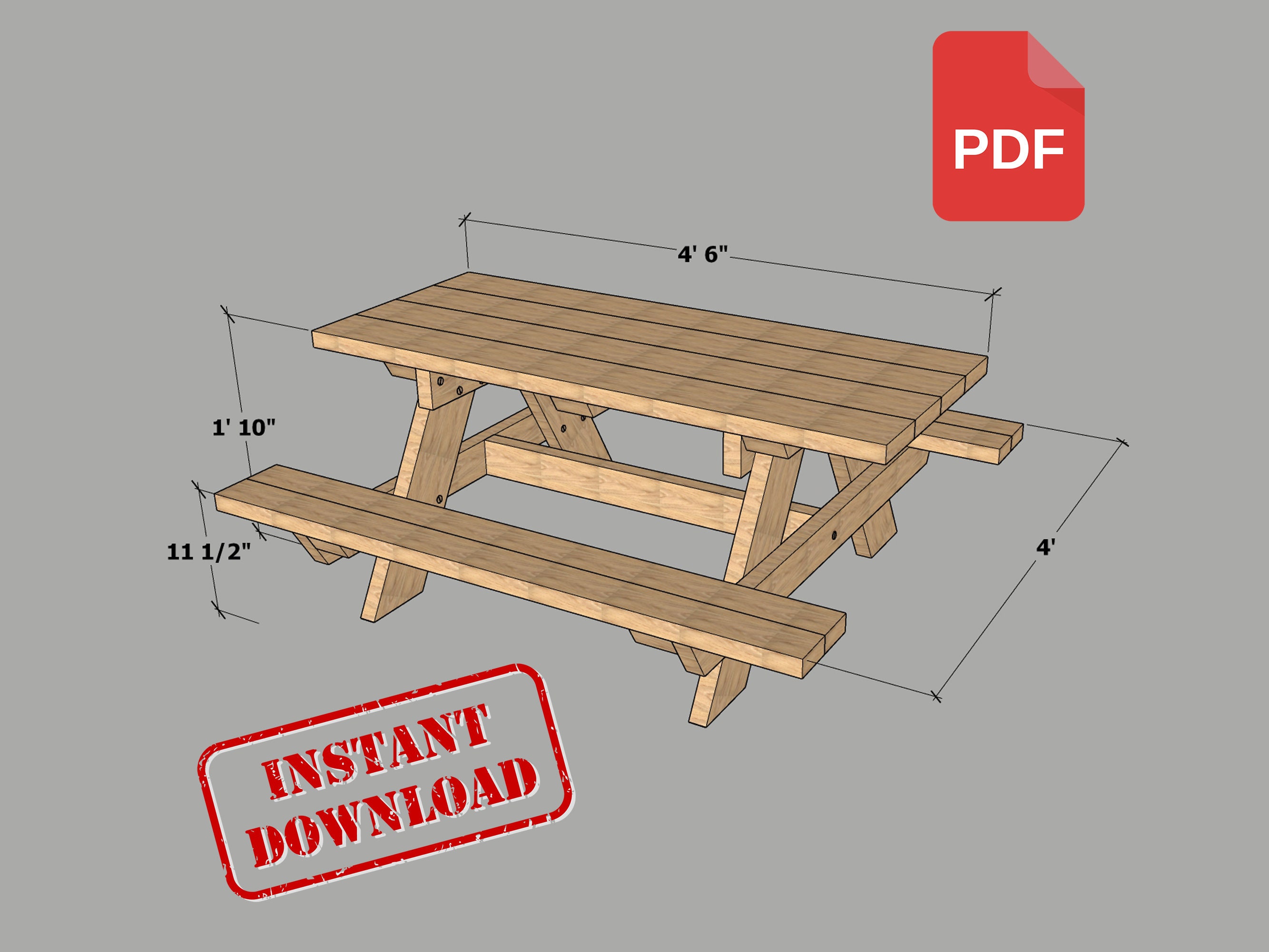 Kids Picnic Table Build Plan Children's Picnic Table Plans, Small ...