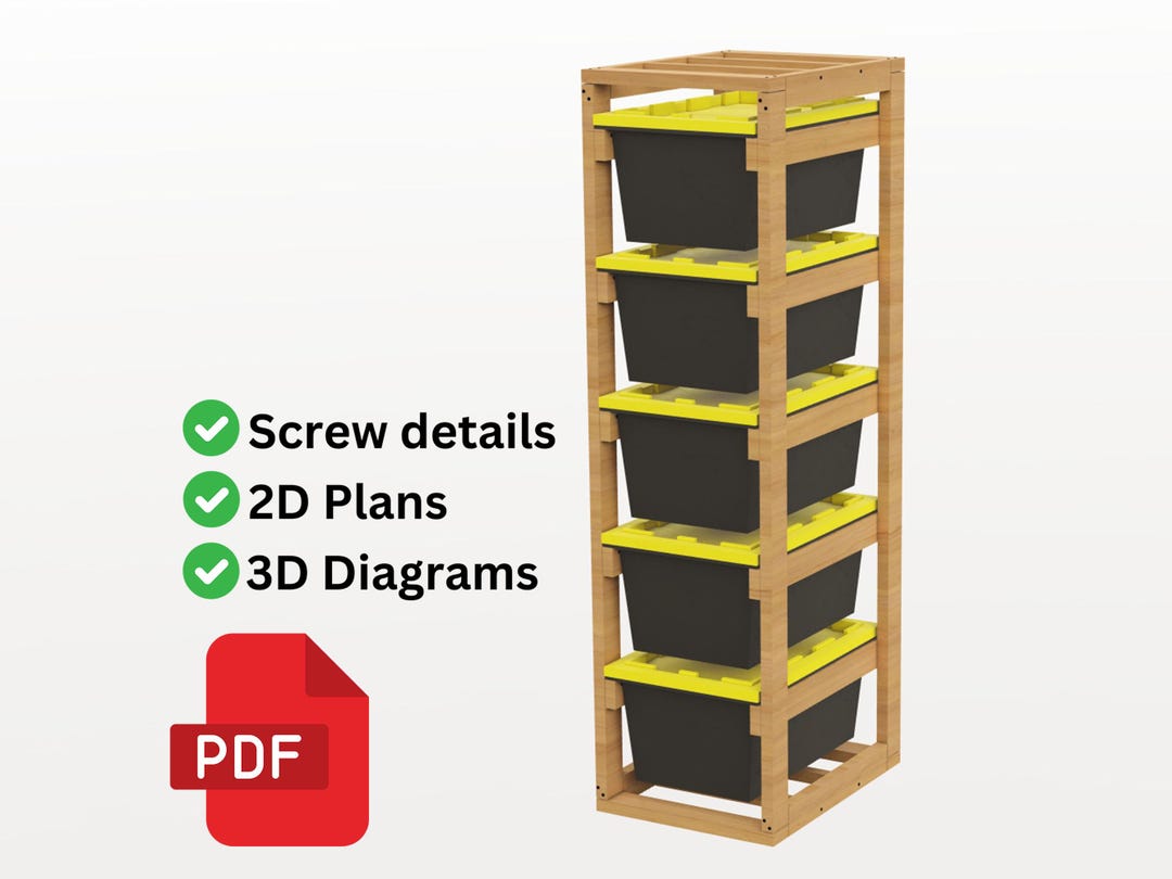 27 Gallon Vertical Tote Rack Plans | DIY Garage Storage Shelves | PDF ...