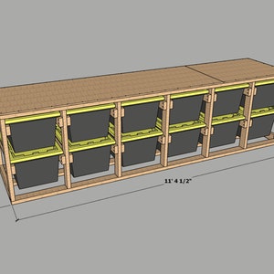 DIY Garage Storage Shelves Plan | Horizontal Storage Rack - 27 Gallon ...