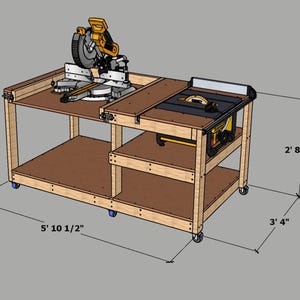 Garage Saw Workbench Plans -table Saw Mobile Workbench | Flip Top Miter ...