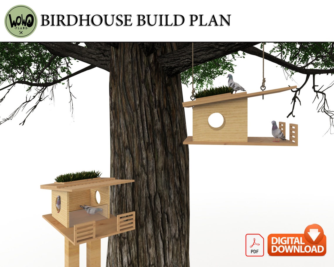 Bird House Build Plan 8''x 1'simple Bird House - Etsy