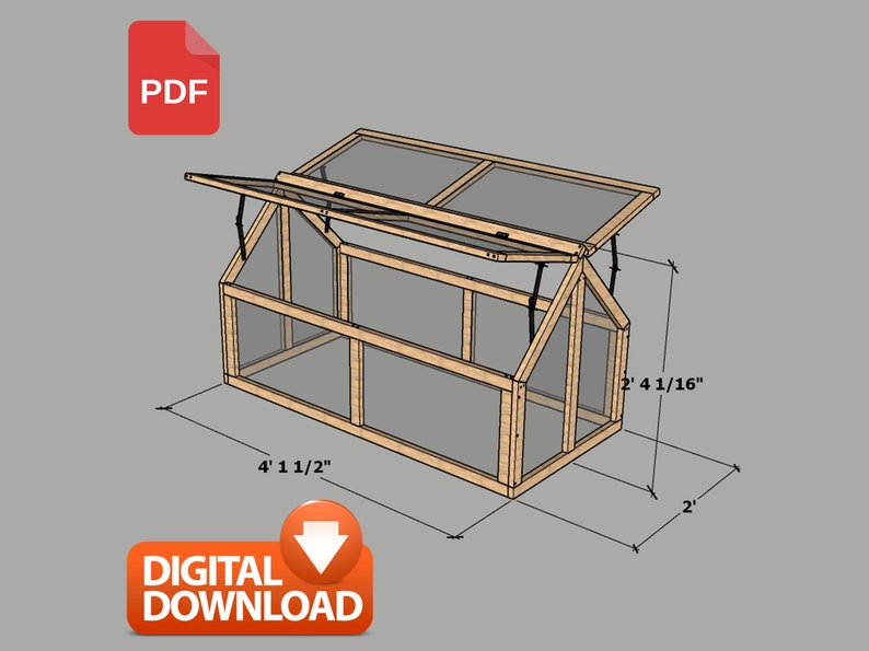 Mini - Greenhouse Build Plans | Wooden Greenhouse Plans, Digital ...