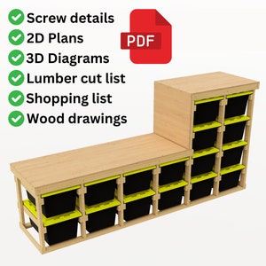 Garage Storage Plan | 27 Gallon Tote Rack Plans - 16 Unit Storage Rack ...