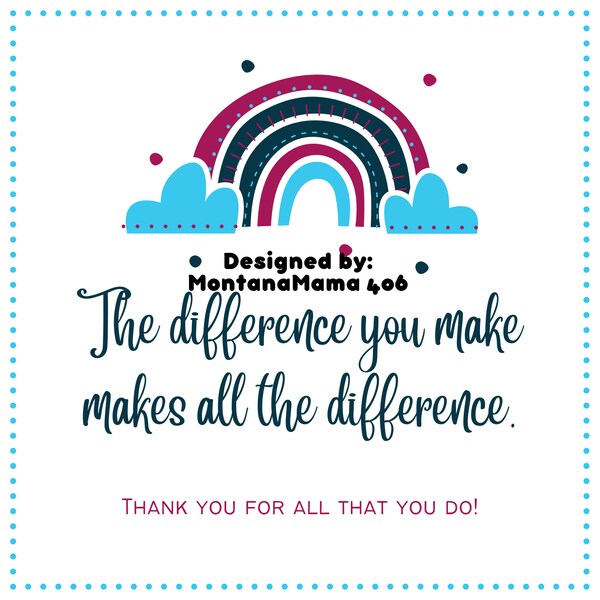 The Difference You Make Makes All the Difference - Etsy