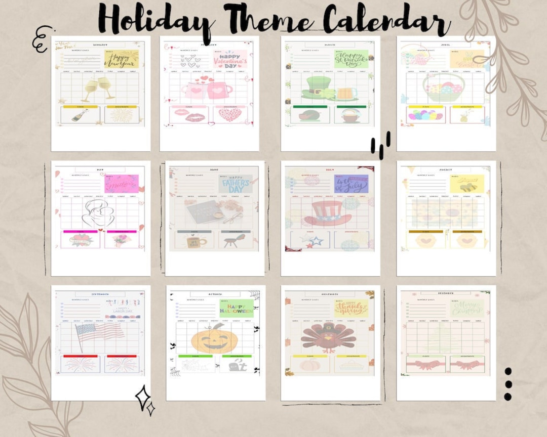 Digital and Printable Holiday Fun Calendar - Etsy