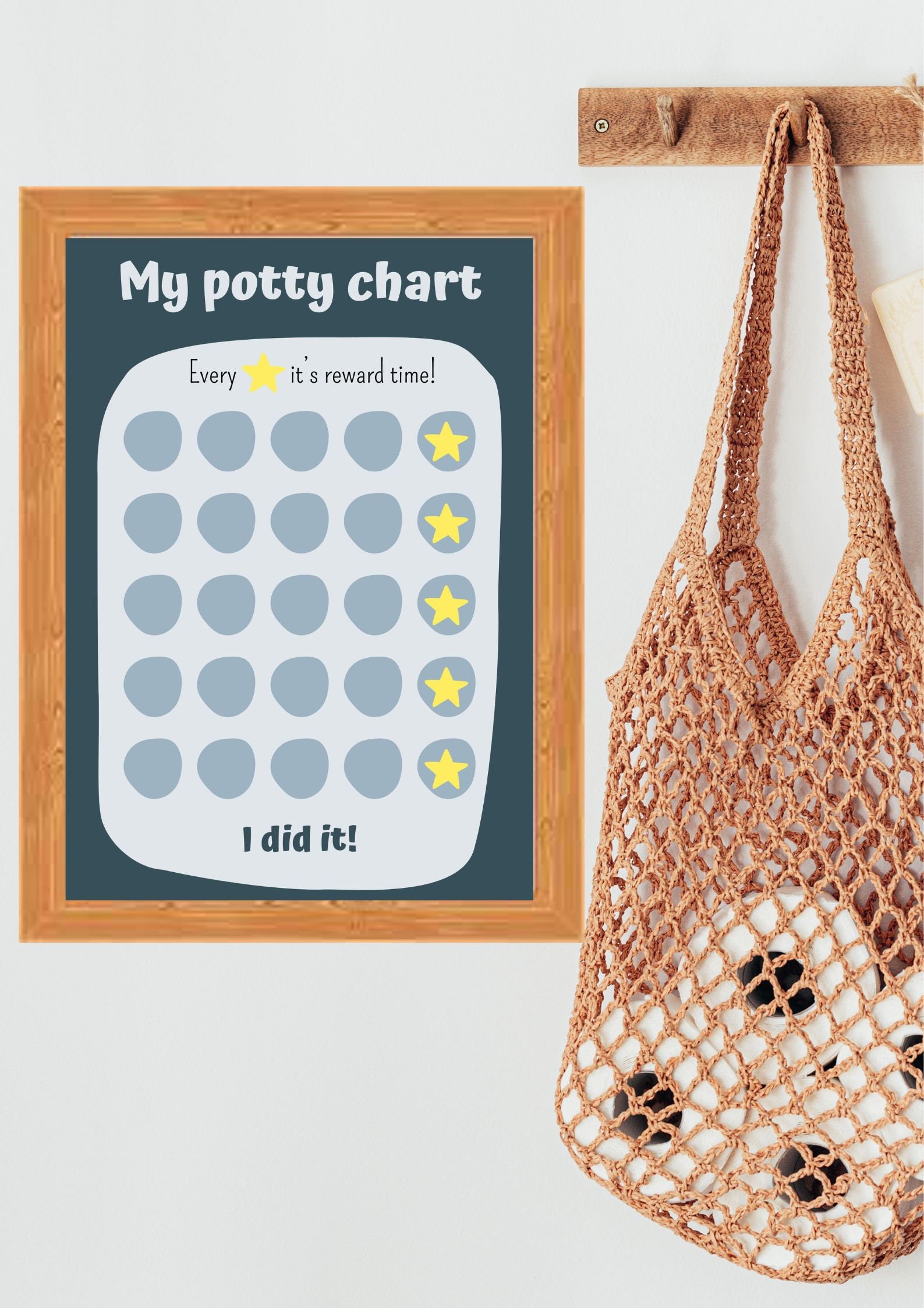 Potty Training Printable Reward Chart Blue, Orange, Black and White ...