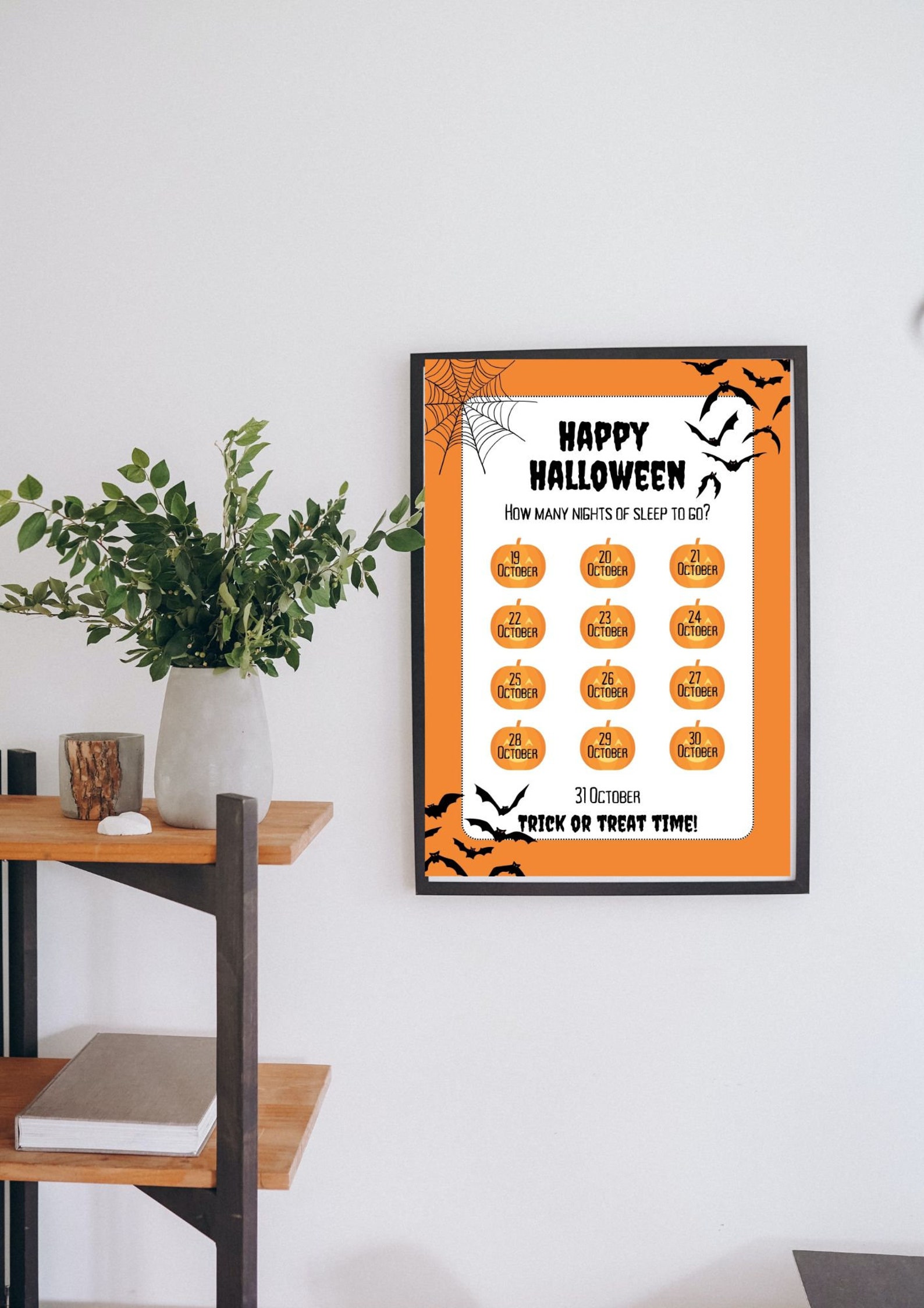 Happy Halloween Countdown Calendar Printable PDF Countdown Until ...