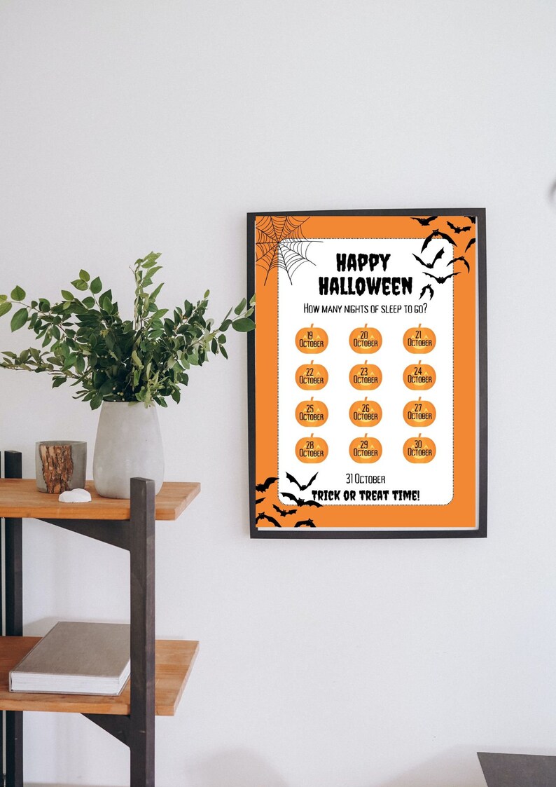 Happy Halloween Countdown Calendar Printable PDF Countdown Until ...