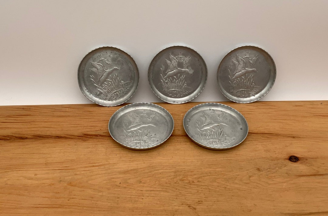 Set a Five Vintage Aluminum Duck Coasters - Etsy