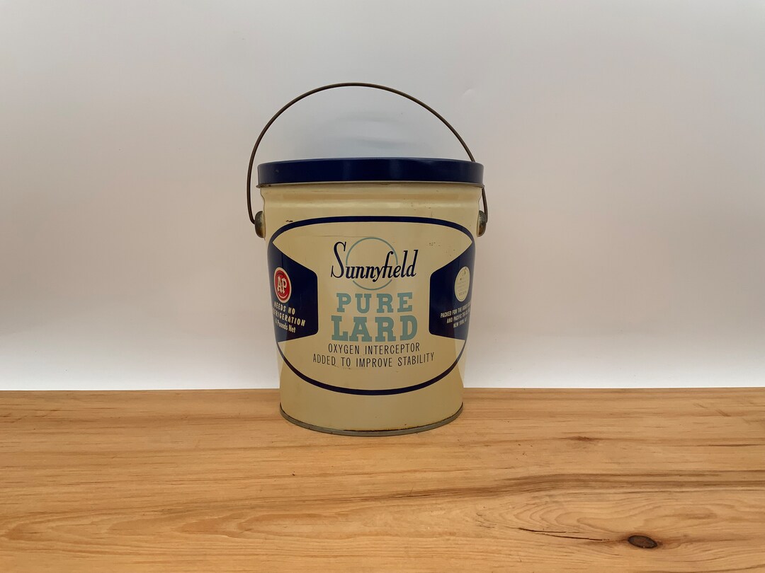 Vintage Sunnyfield, Pure Lard Tin Bucket - Etsy