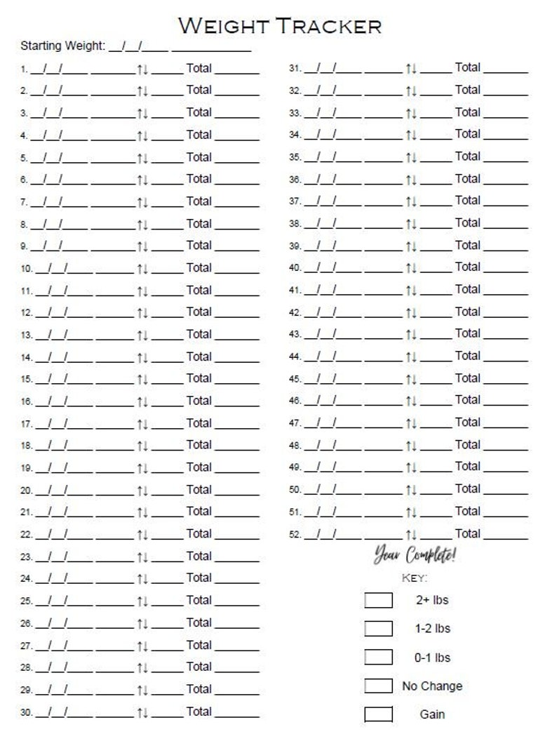 Printable Health Journal Rewards, Tracker, Measurements, Journal ...