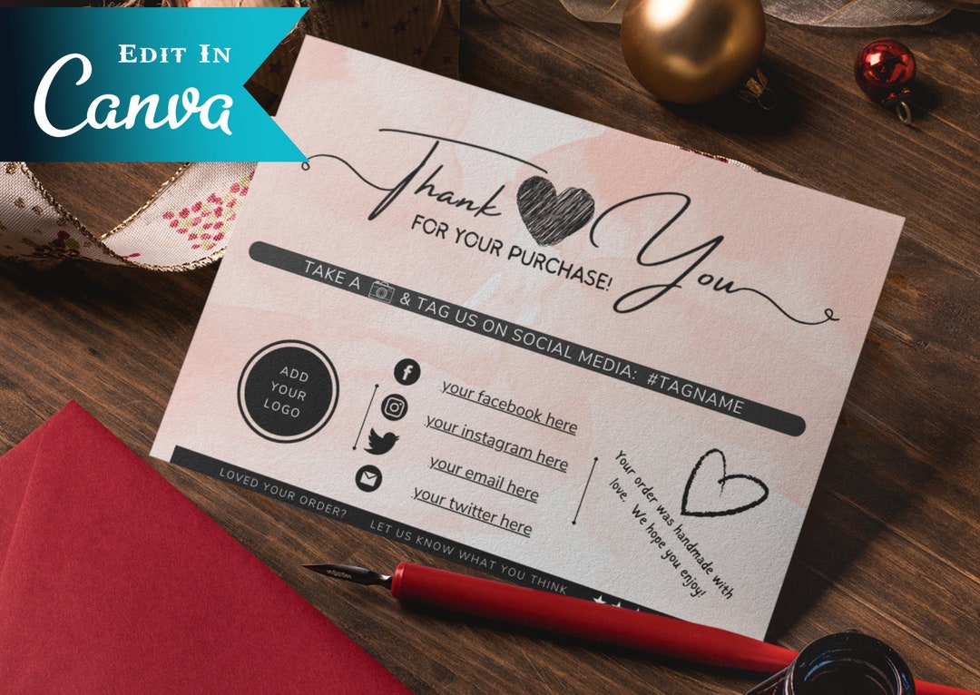 Thank You Card, Thank You Note, Thank You Etsy Note, Package Note ...