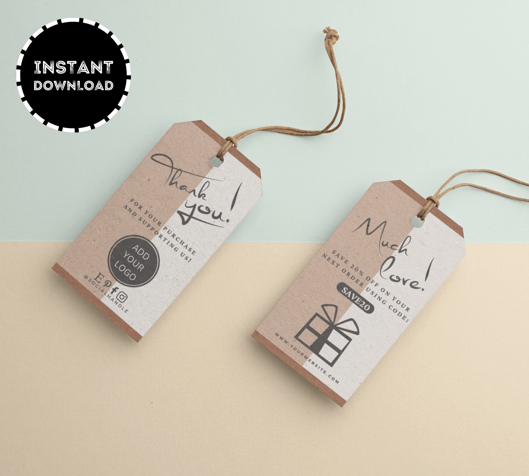 Editable Clothing Hang Tag Template | Clothing Tags | Hang Tag | Custom ...