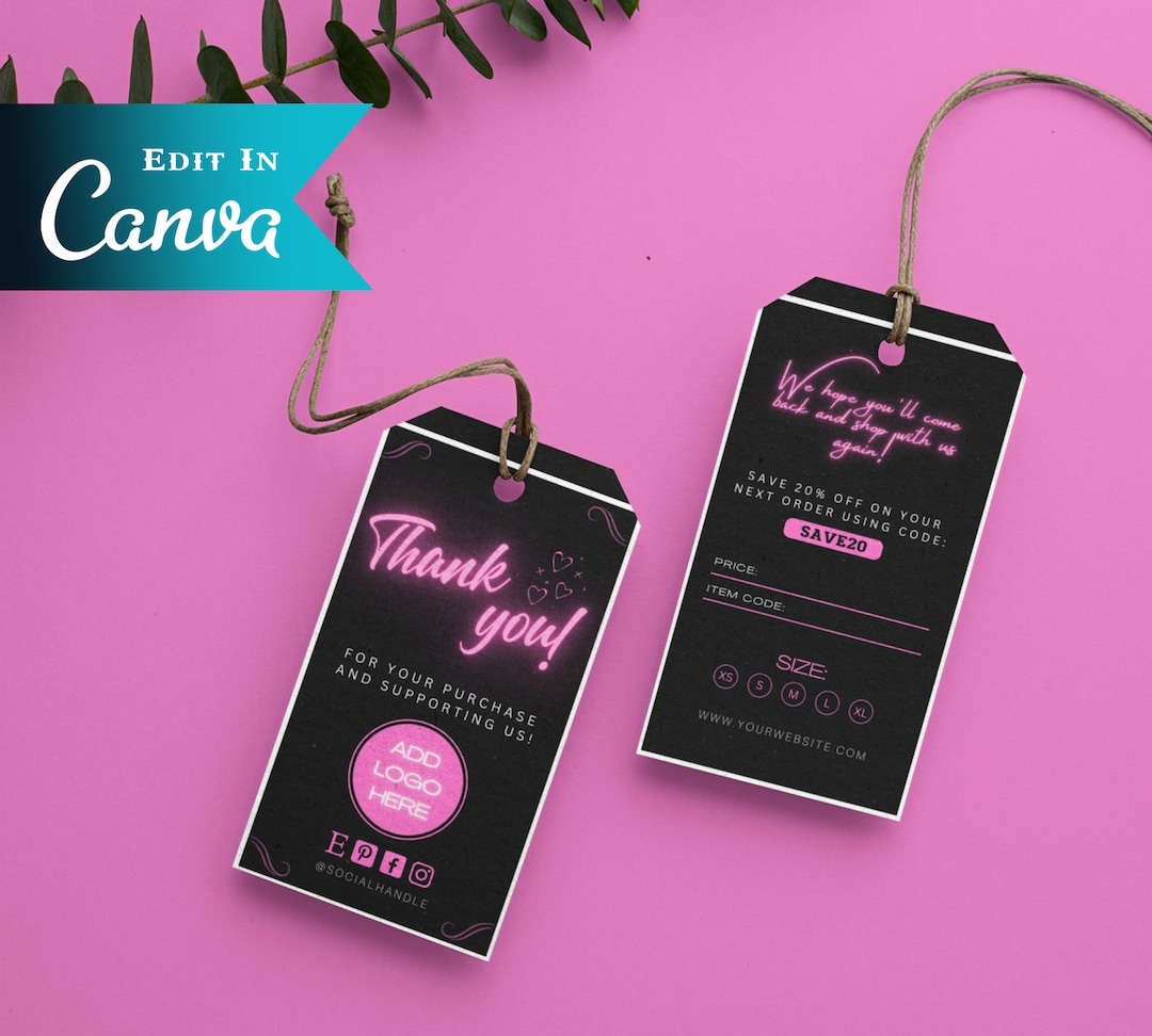 Editable Clothing Hang Tag Template Luxury Brand Clothing - Etsy