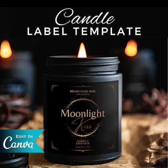 Printable Candle Label Template Fancy Modern Candle Label - Etsy
