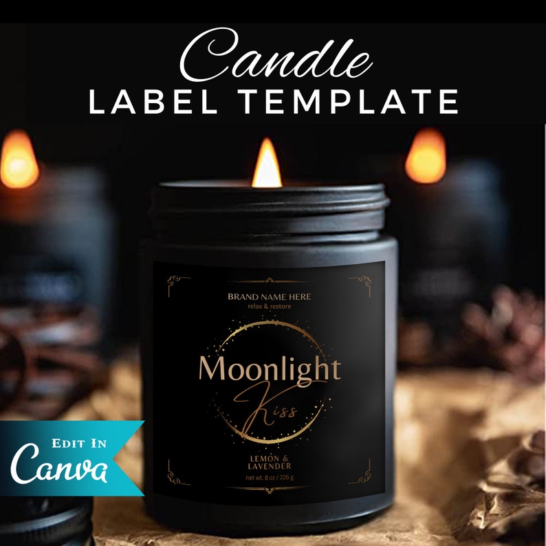 Printable Candle Label Template, Fancy Modern Candle Label Design ...