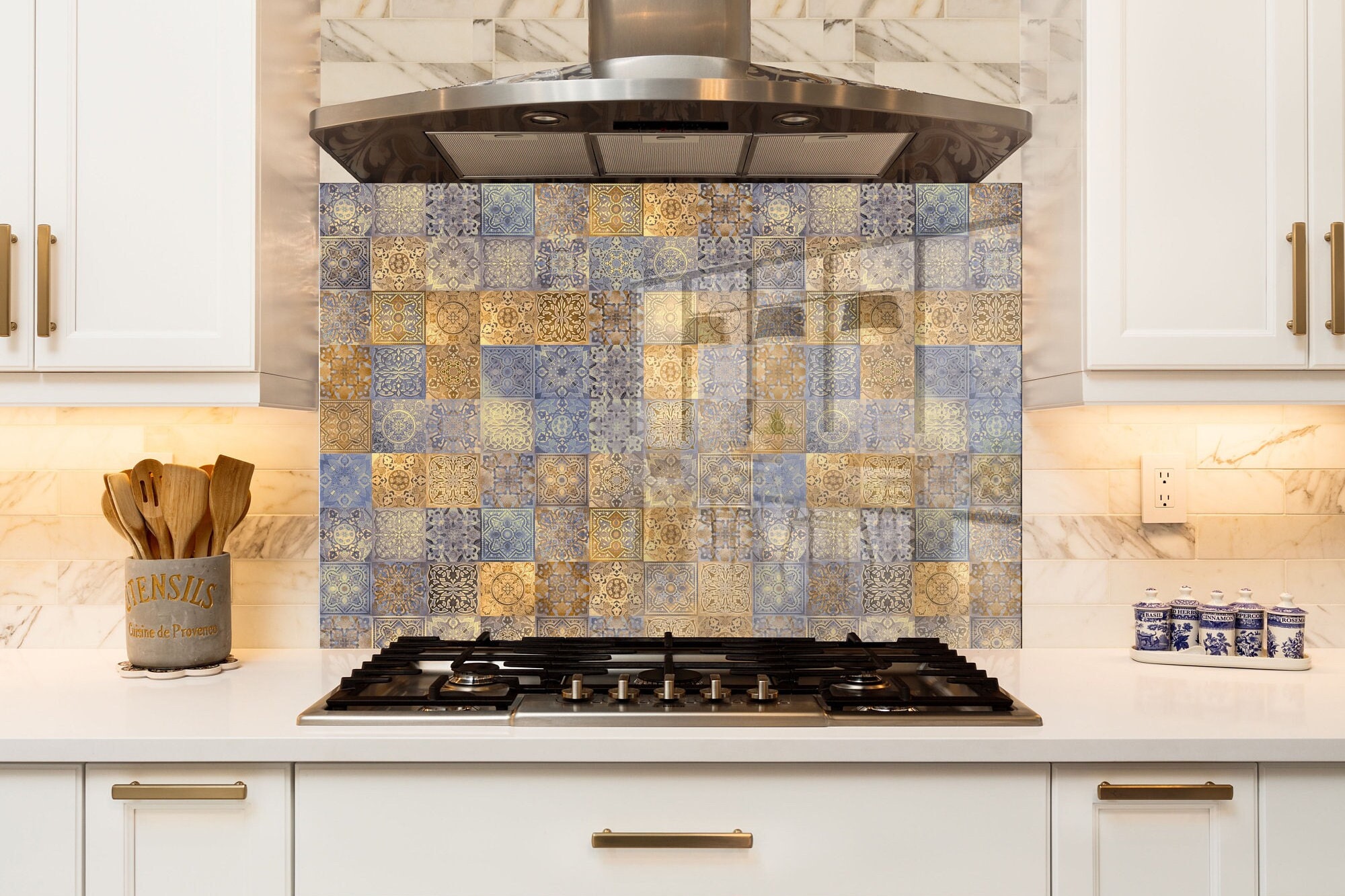 Custom Kitchen Backsplash Tempered Glass Backsplash Panel - Etsy