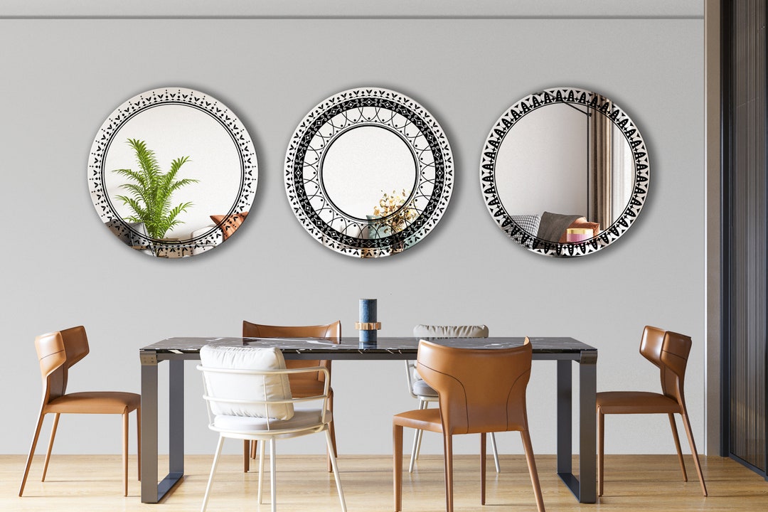Vanity Mirror Set of 3: Modern Round Glass Mirrors, Home Decor - Etsy