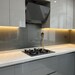 Metallic Grey Tempered Glass Kitchen Backsplash: Heat Resistant Cooker ...