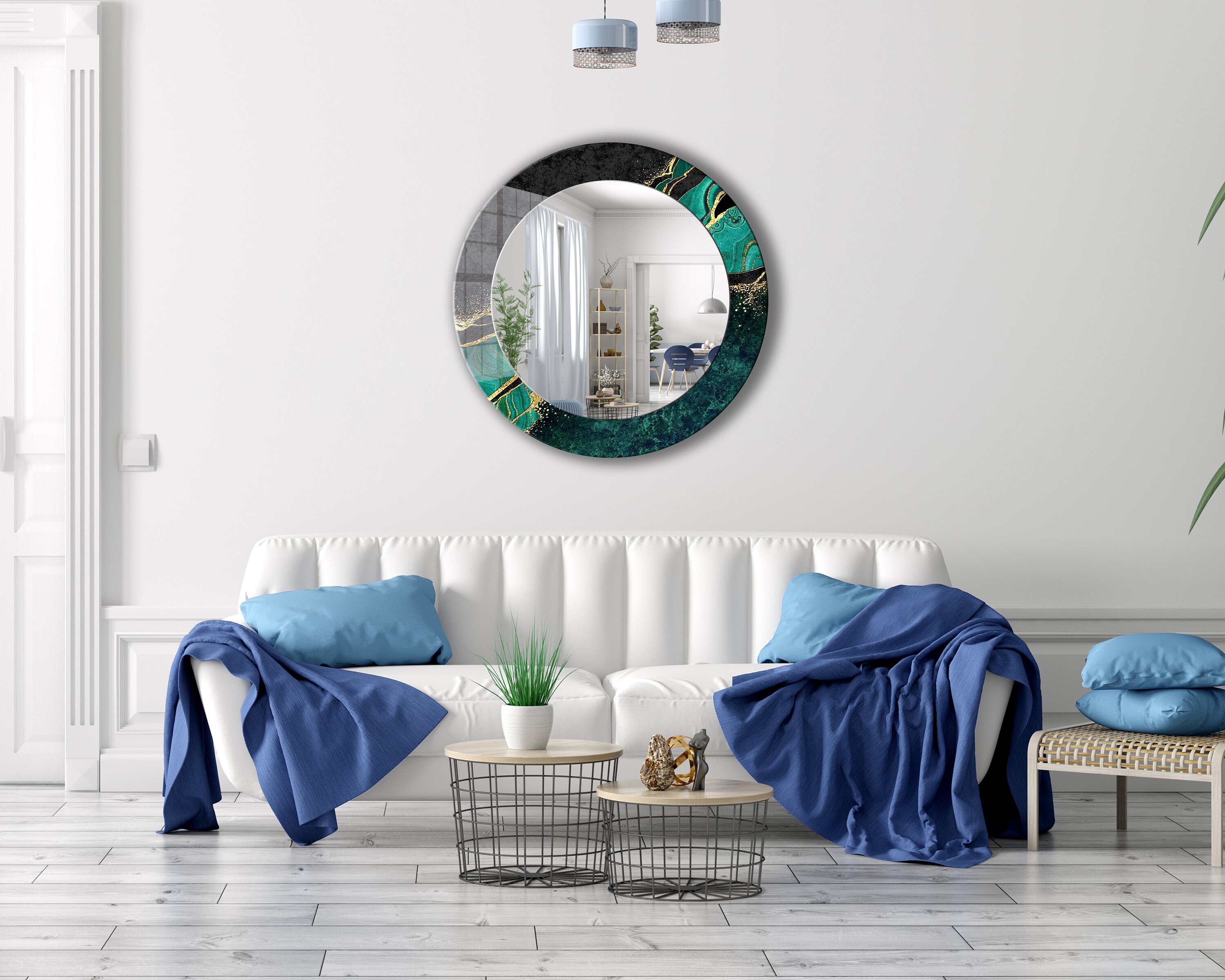Crafted Round Wall Mirror With Unique Design for Stylish Home - Etsy