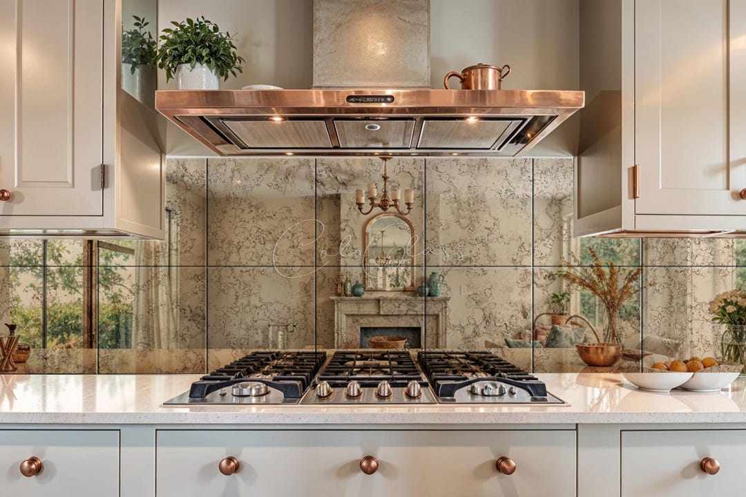 Antique Kitchen Backsplash Mirrored Tiles - Etsy UK