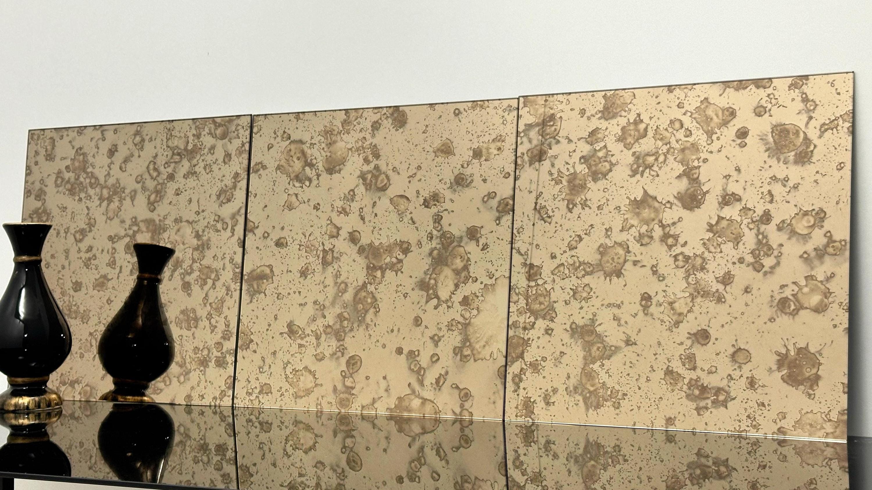 Splash Bronze Antique Mirror Tiles: Handcrafted Aged Patina - Etsy