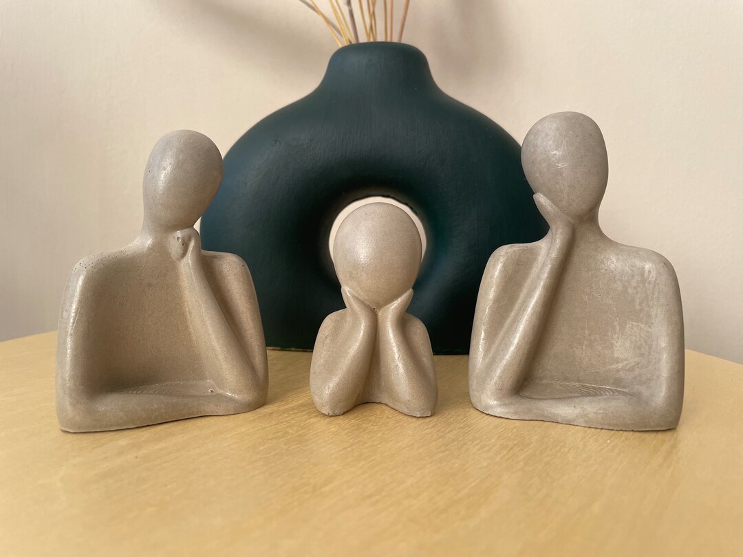 Minimalist Figurines Collection, Concrete Human Statue, Handmade ...