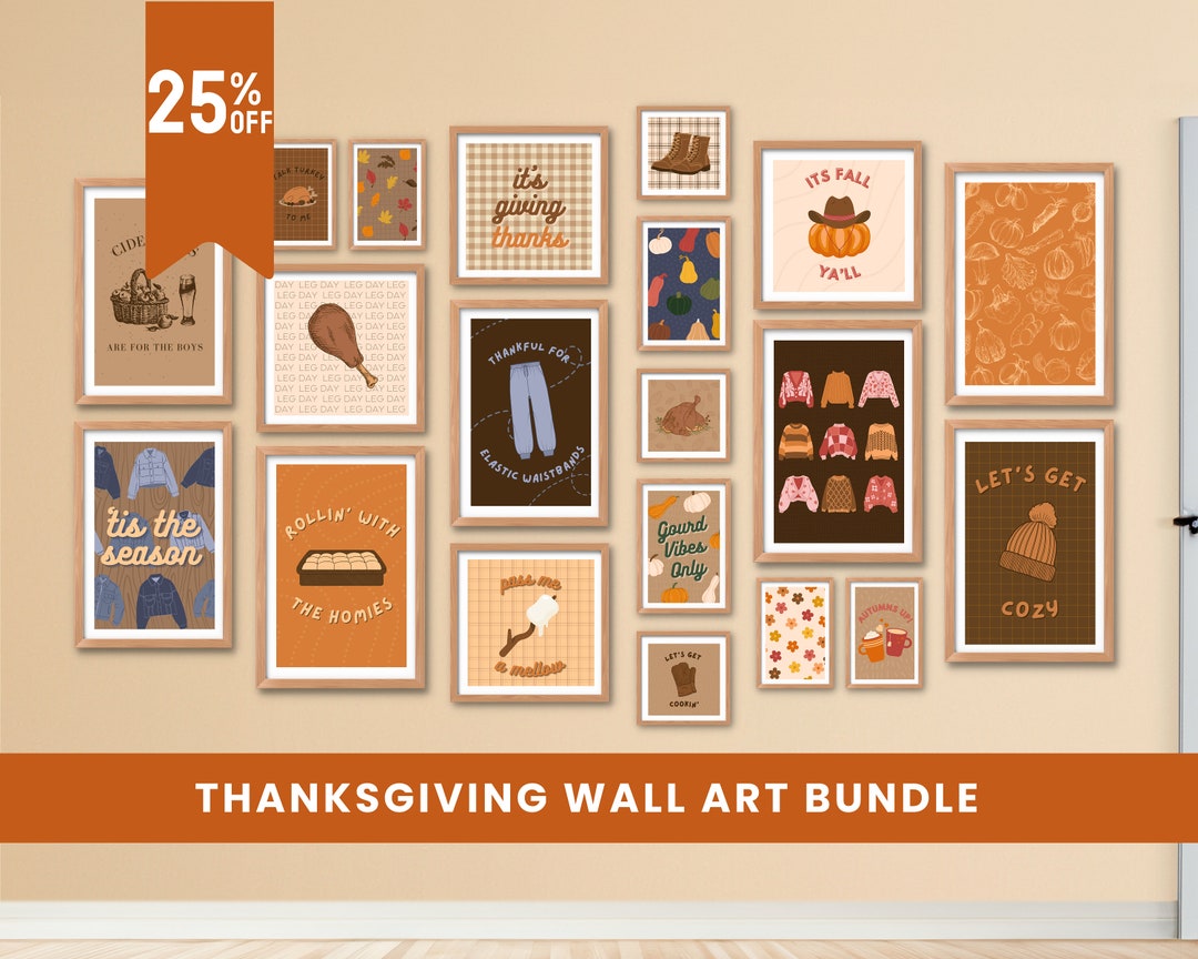 Fall Wall Art Set | Thanksgiving Home Decor | Autumn Art Prints | Fall ...