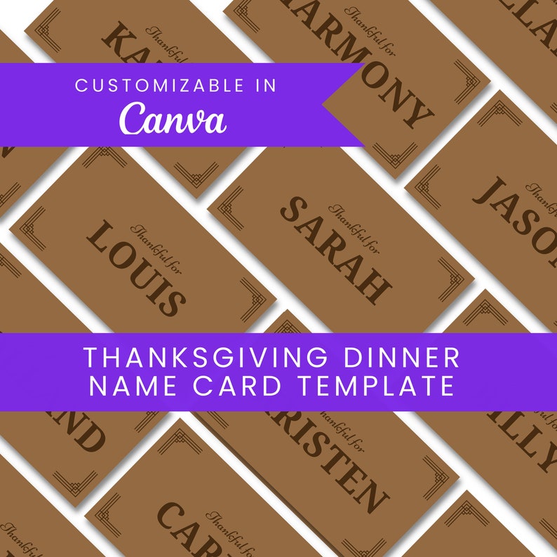 Customizable Dinner Name Cards Table Placement Cards Napkin Tags Print ...