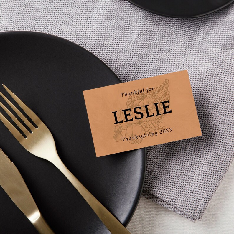 Editable Thanksgiving Name Cards Table Placement Cards - Etsy