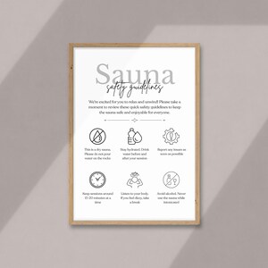 Sauna Safety Sign Printable: Vacation Rental Guidelines (PDF & Canva ...