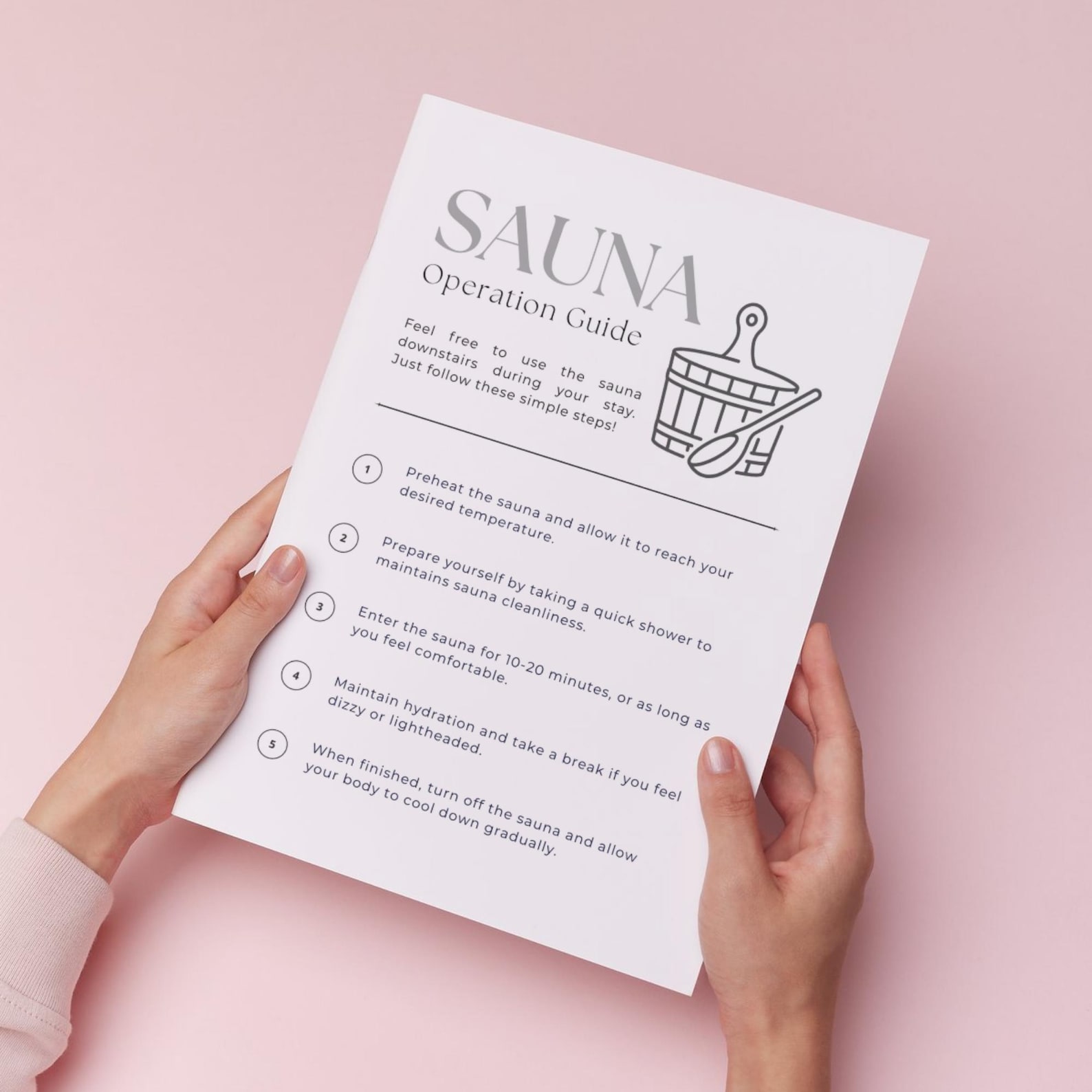 Sauna Operation Guide Template – Editable Canva Template – Airbnb ...