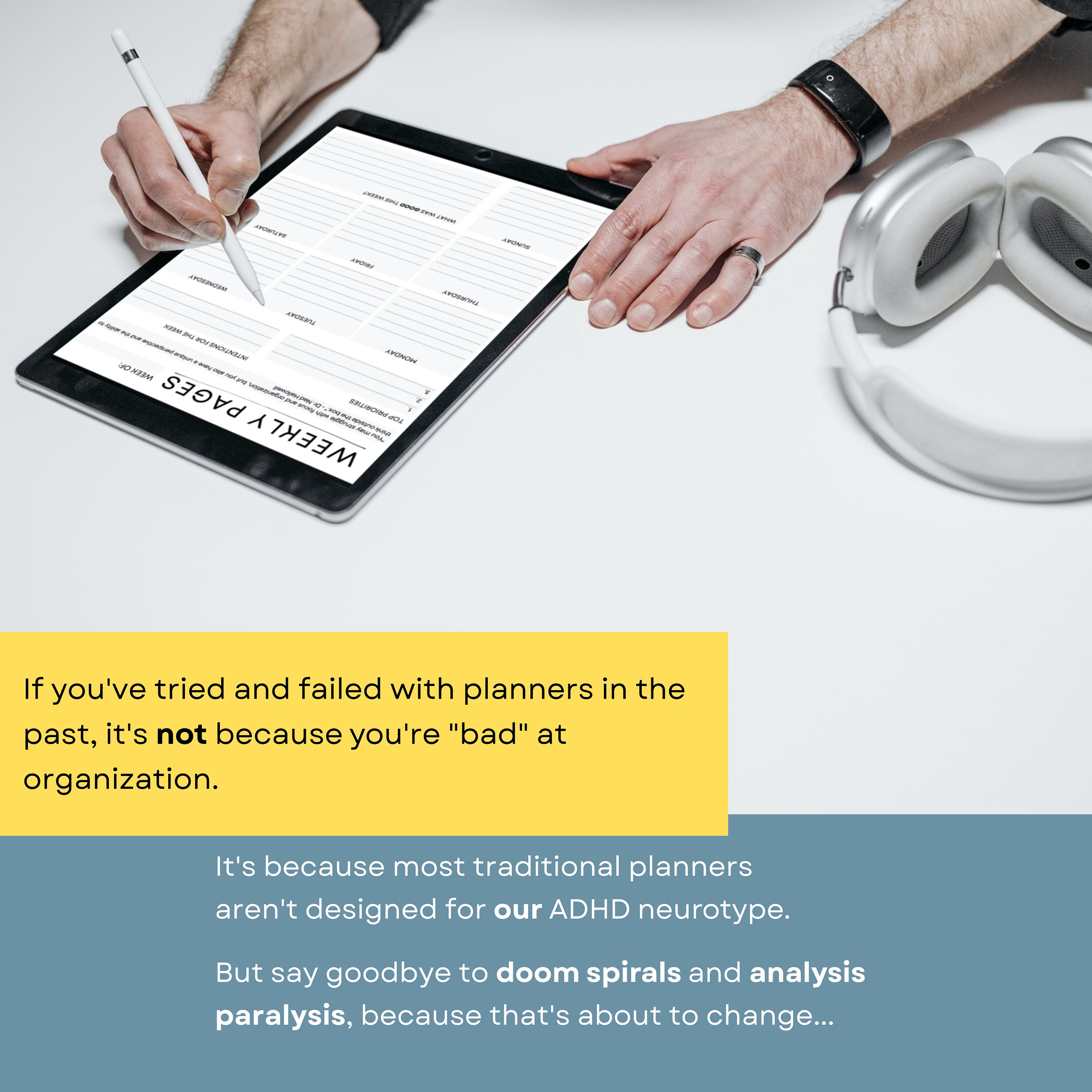 ADHD Digital Planner, Stay Focused and Organized, Sleek, Minimalist ...