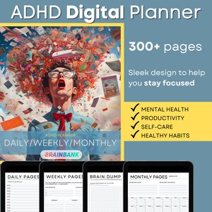 ADHD Digital Planner, Stay Focused and Organized, Sleek, Minimalist ...