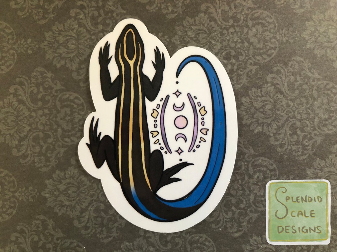 Five Lined Skink Blue Tailed Lizard Celestial Moon Reptile Vinyl ...