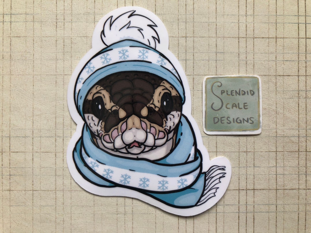 Cute Ball Python Snowy Winter Snake Reptile Vinyl Sticker - Etsy