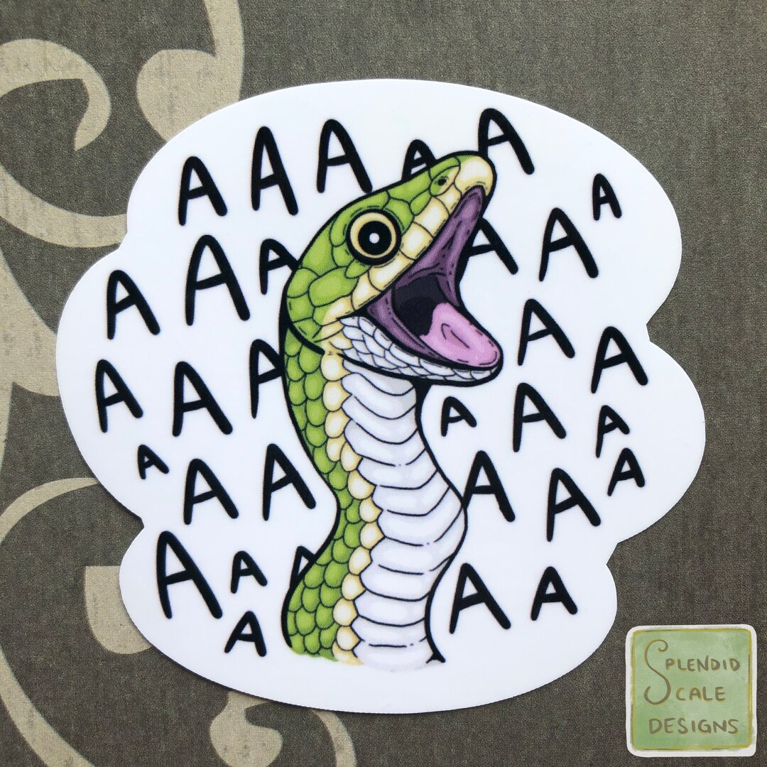 Rough Green Snake Screaming Reptile Sticker - Etsy
