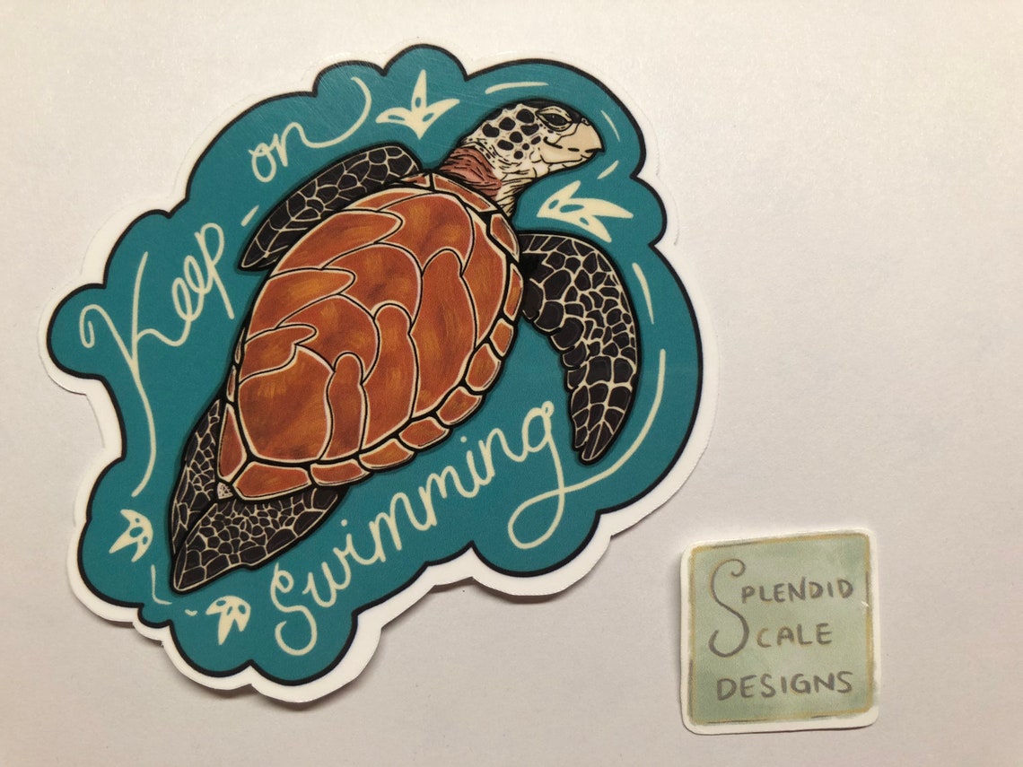 Keep on Swimming Sea Turtle Positive Positivity Chill Vibes - Etsy