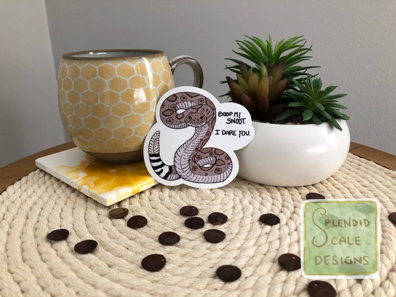 Rattlesnake Boop My Snoot I Dare You Snake Reptile Vinyl - Etsy